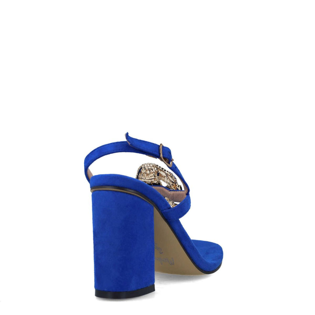 Normae Embellished Block Heel Sandal | Blue – Pink Flamingo Boutique Kent